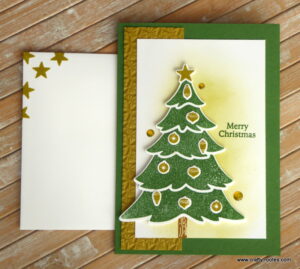 Green & Gold Tree card - Crafty-rootes