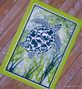 Sea Turtle card - Technique Tuesday Blog Hop - Crafty-rootes