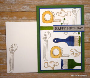 Tools Birthday card - Ink & Inspirations Blog Hop - Crafty-rootes